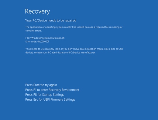 Windows 11 - Blue Recovery Screen – Blackmore IT